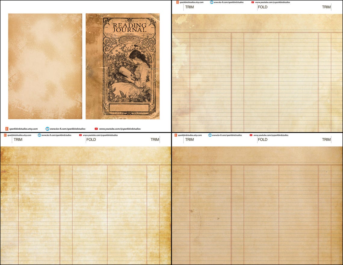 Vintage Reading Log 2025 Ledger, Easy DIY Project Perfect for Book ...