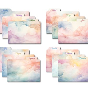 Watercolor Perpetual Journal Index Card System, Daily Art Journal With ...