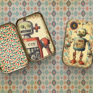 Retro Toy Robots From 1950s Altoid Tins Covers and Liners for Candy Box ...