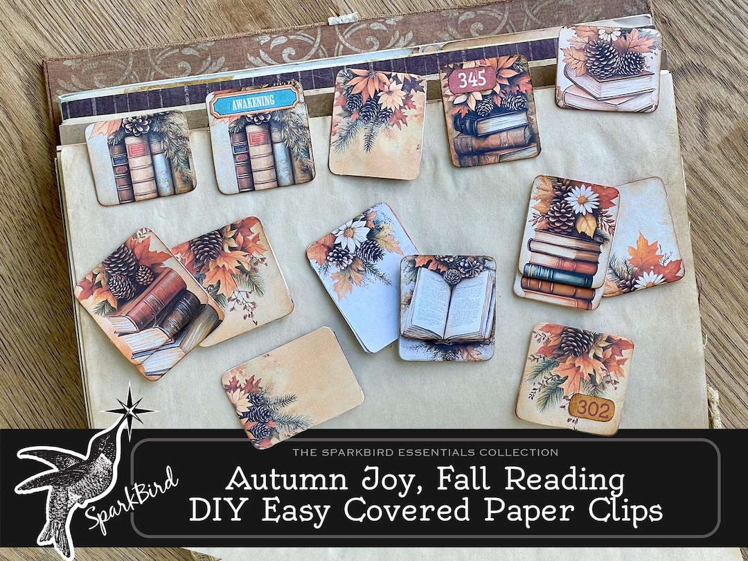 Autumn Joys Fall Reading Covered Paper Clips and Tabs for People Who ...