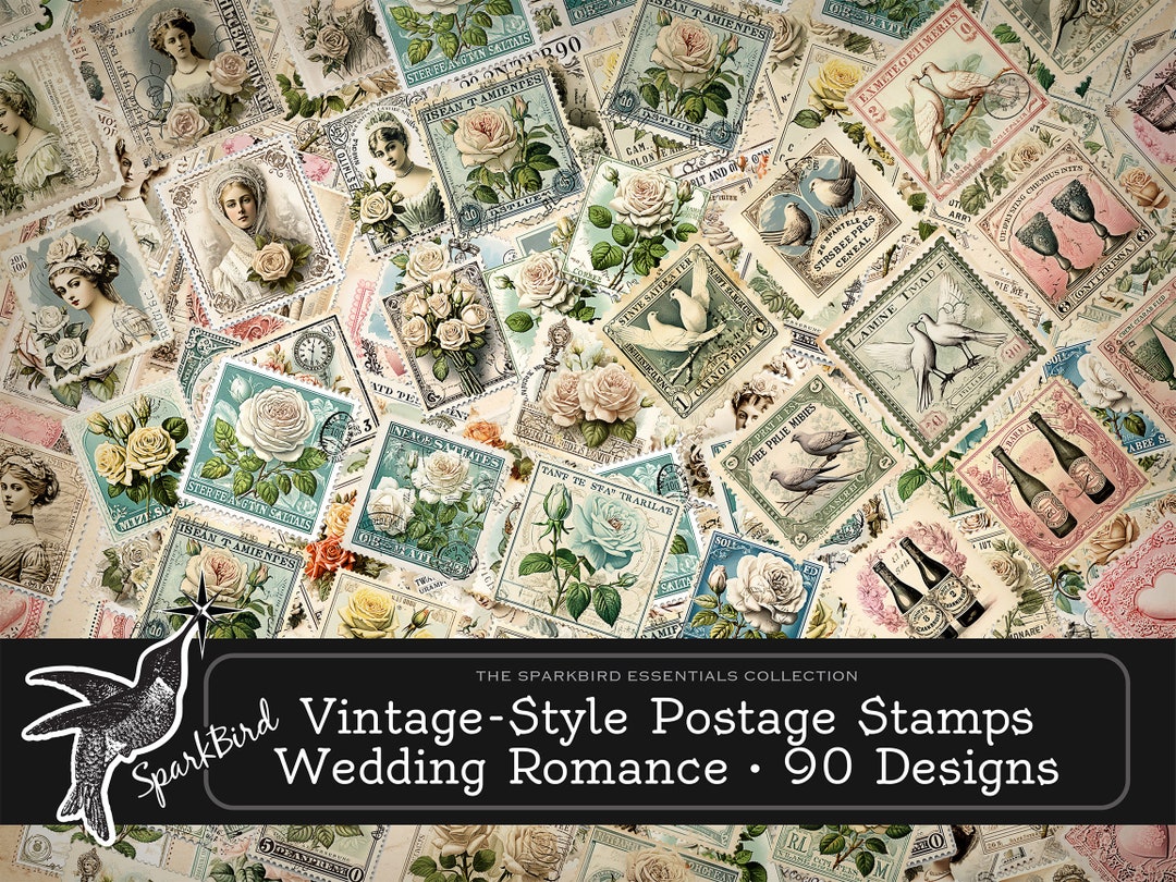 Vintage-style Printable Postage Stamps, Great for Valentines and ...