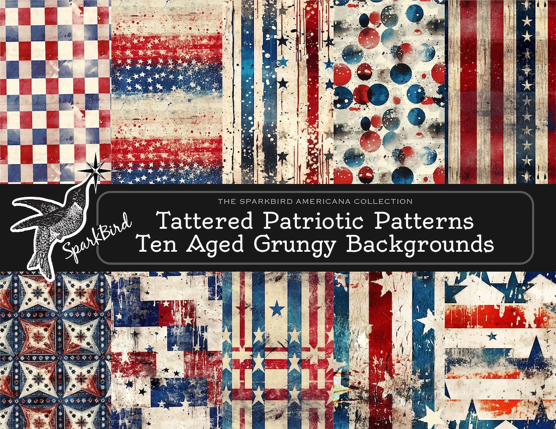 Grungy Patriotic Stars & Stripes Printable Backgrounds Journal Pages ...
