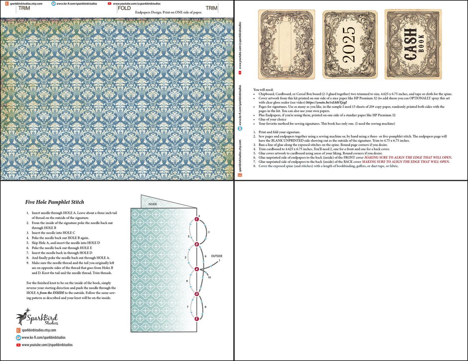 Old Fashioned Baker's Ledger Using Fabric for the Spine. Easy DIY ...
