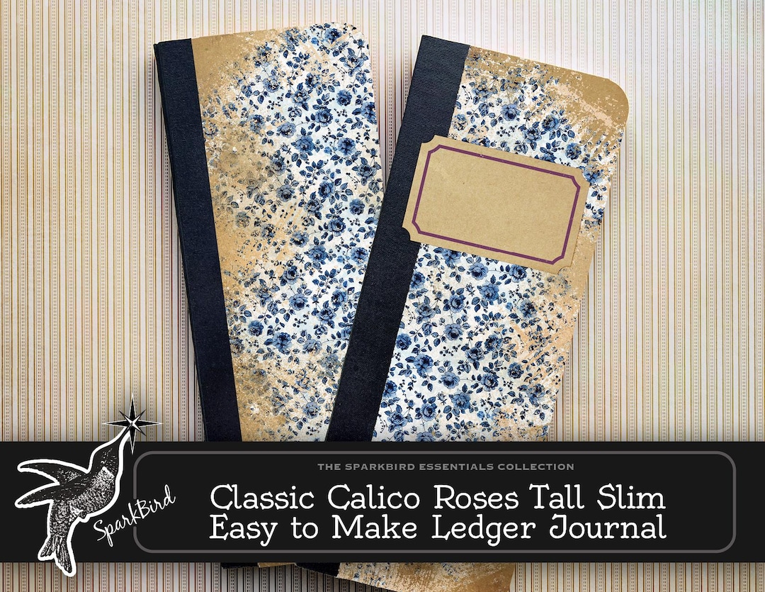 Tall Slim Ledger in Classic Blue Calico Quick Easy DIY Project ...