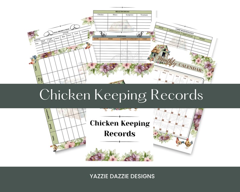 Printable Chicken Keeping Records PNG File - Etsy