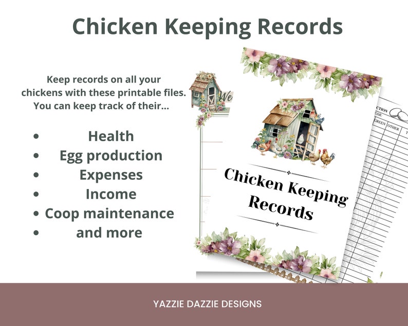 Printable Chicken Keeping Records | PNG File - Etsy