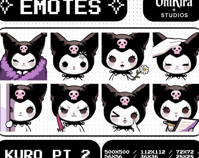 Kuro Emotes Part 2 for Twitch/discord/youtube / Custom Twitch Emotes ...