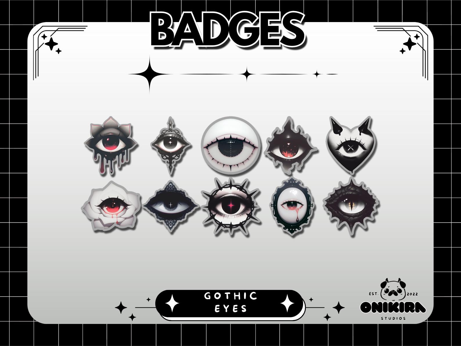 Gothic Eyes Set for Twitch and Discord – Dark Aesthetic, Spooky Goth ...