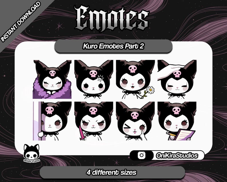 Kuro Emotes Part 2 for Twitch/discord/youtube / Custom Twitch Emotes ...