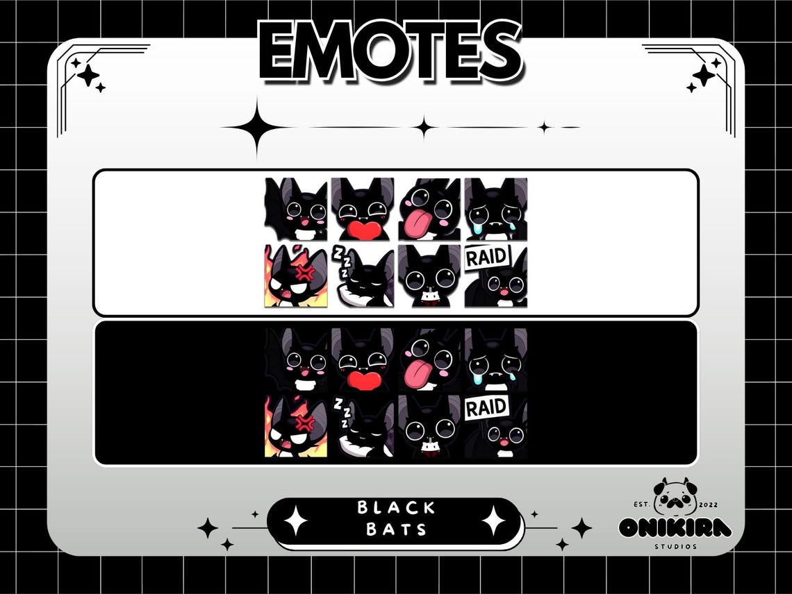 Black Bat Emotes - Twitch Emotes - Halloween Emotes - Digital Emote ...
