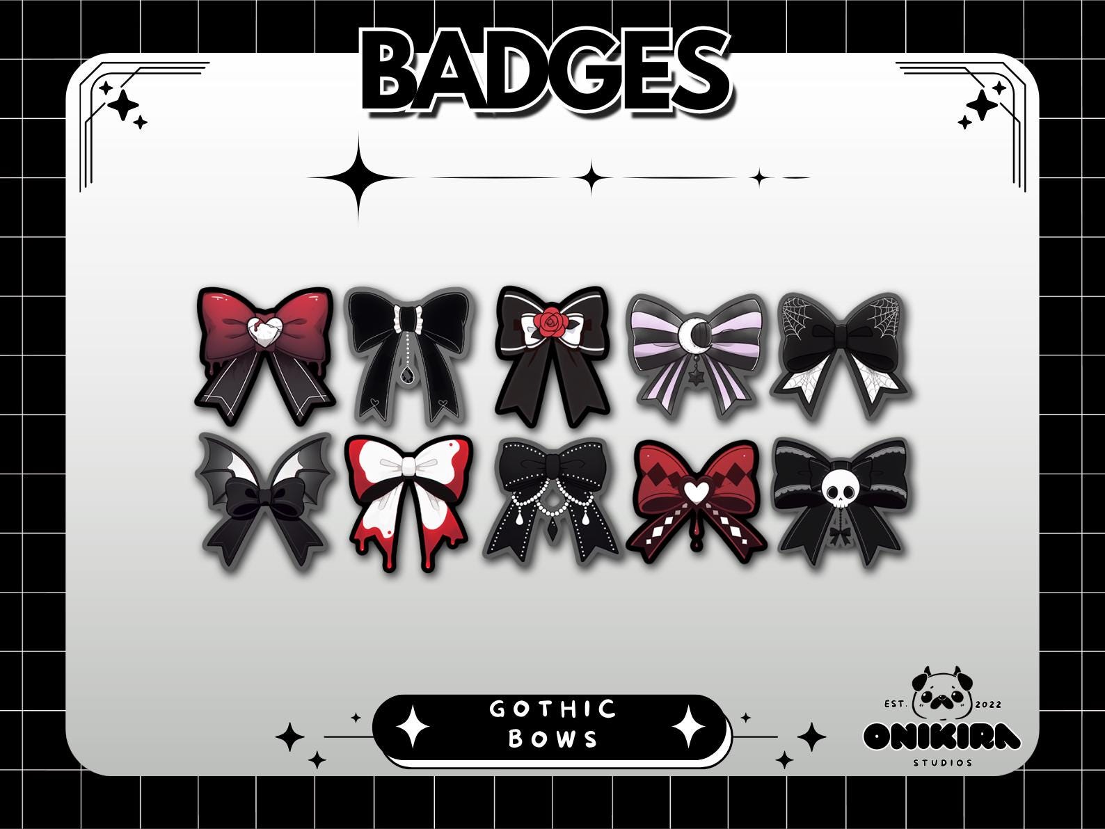 Gothic Bows Set for Twitch and Discord – Dark Aesthetic, Pastel Goth ...