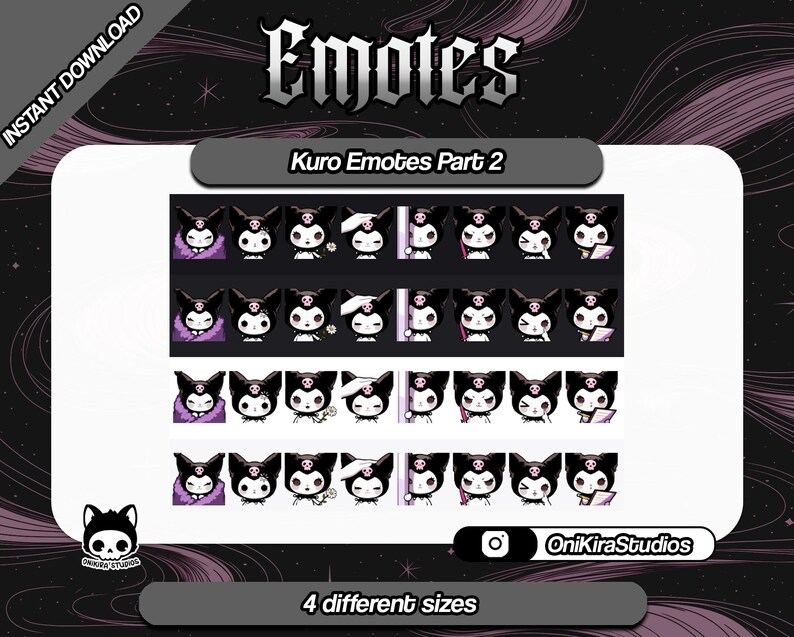 Kuro Emotes Part 2 for Twitch/discord/youtube / Custom Twitch Emotes ...