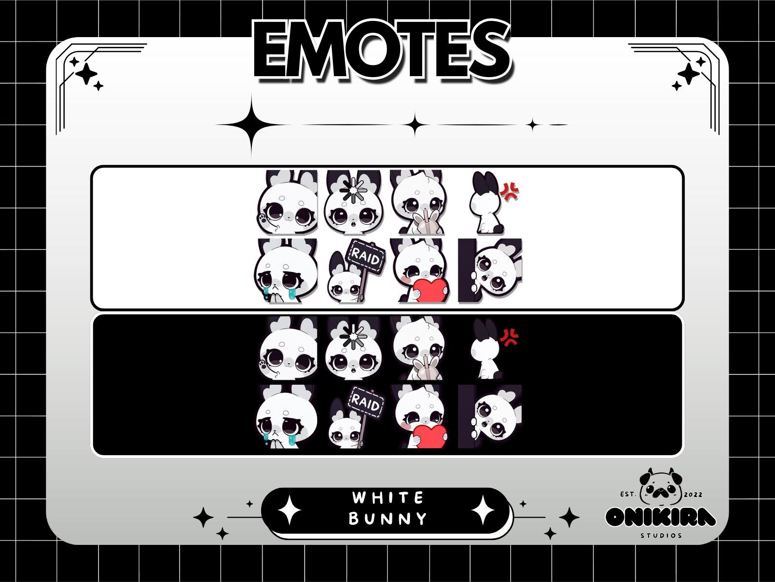 Twitch Emotes Custom Chibi: Kawaii Gothic Bunny Streamer Emotes, Cute ...