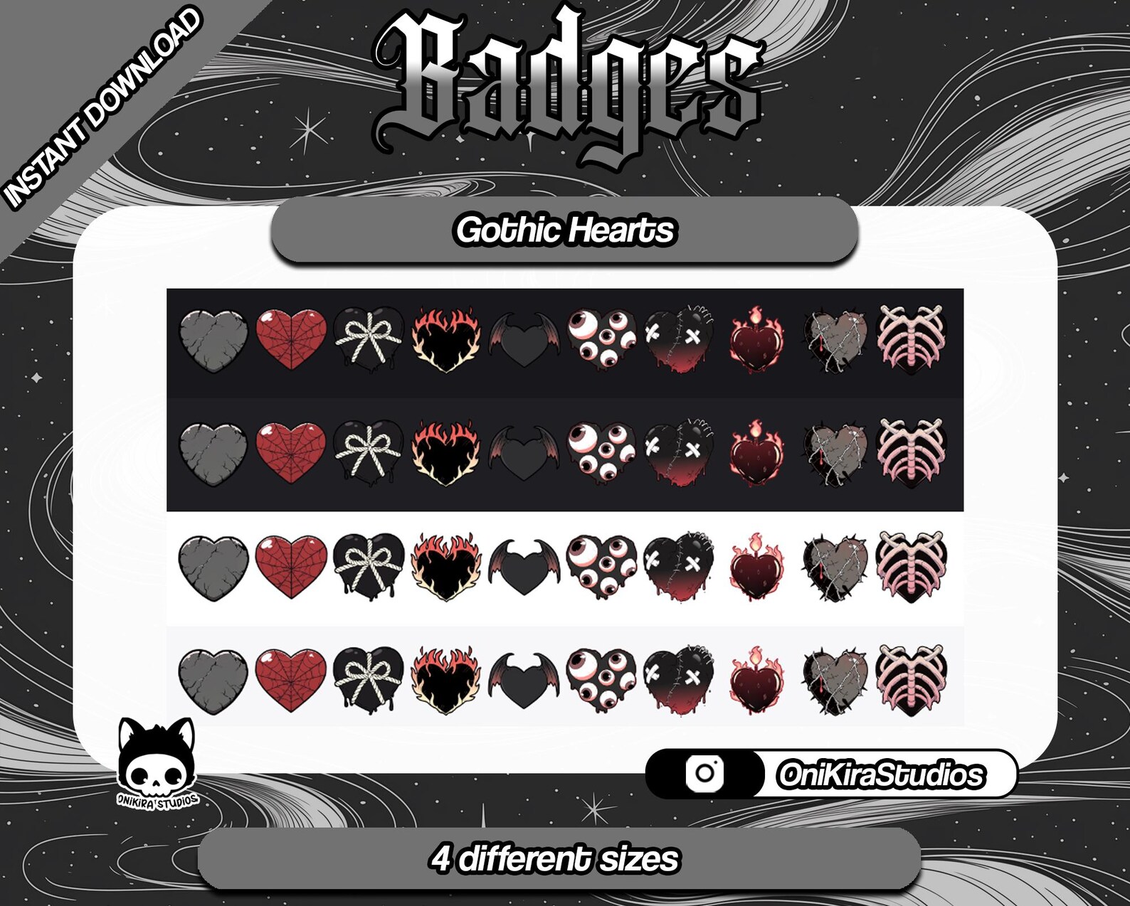 Gothic Heart Badges for Twitch and Discord / Spooky Season / Halloween ...