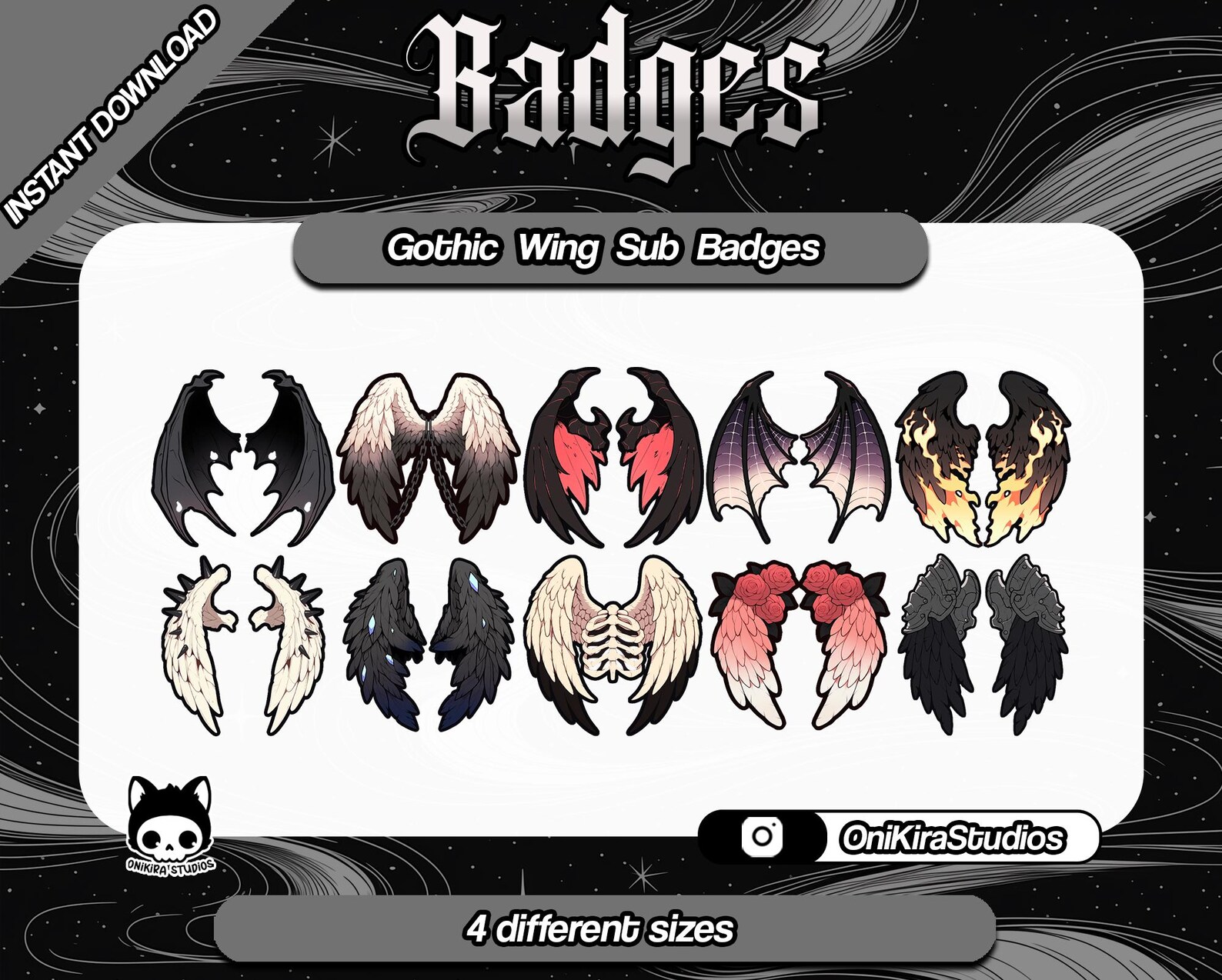 Gothic Wing Badges for Twitch and Discord / Spooky Season / Halloween ...