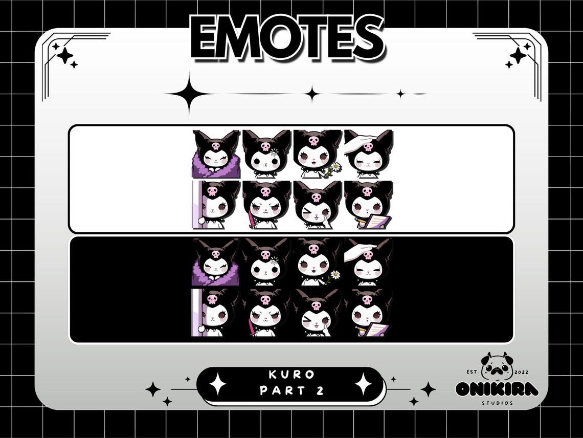 Kuro Emotes Part 2 for Twitch/discord/youtube / Custom Twitch Emotes ...