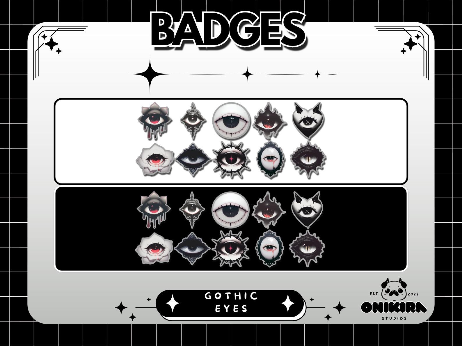 Gothic Eyes Set for Twitch and Discord – Dark Aesthetic, Spooky Goth ...
