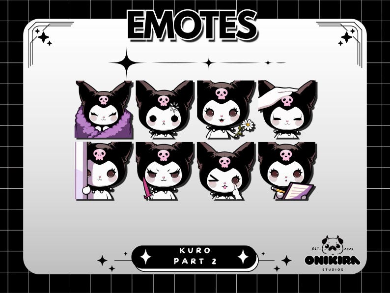 Kuro Emotes Part 2 for Twitch/discord/youtube / Custom Twitch Emotes ...