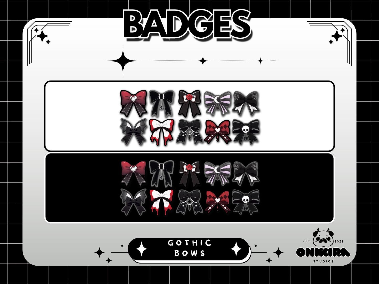 Gothic Bows Set for Twitch and Discord – Dark Aesthetic, Pastel Goth ...