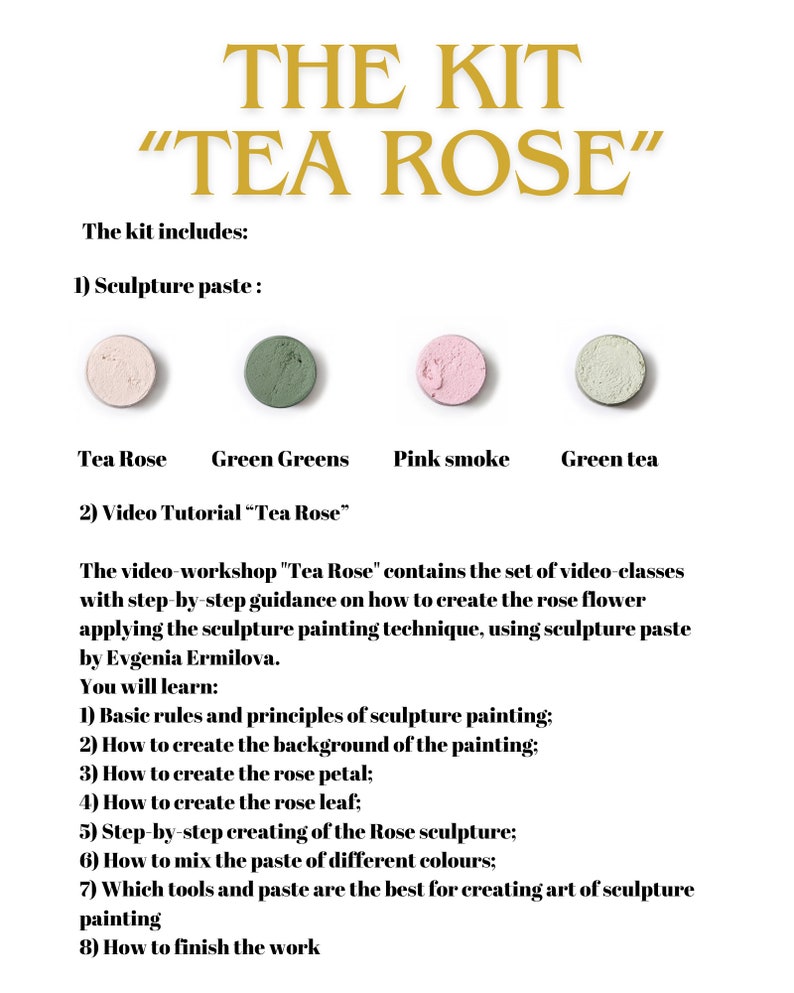 Beginners Kit "tea Rose" Video Tutorial + Paste by Evgenia Ermilova ...