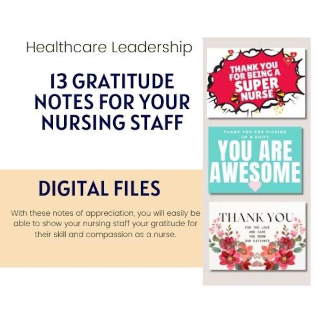 Digital Thank You Notes for Nurses Appreciation and Recognition ...