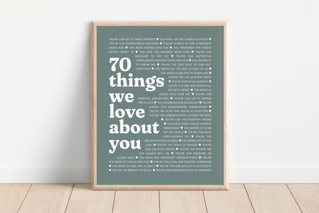 70 Reasons Why We Love You Printable, Last Minute Birthday Gift Grandpa ...