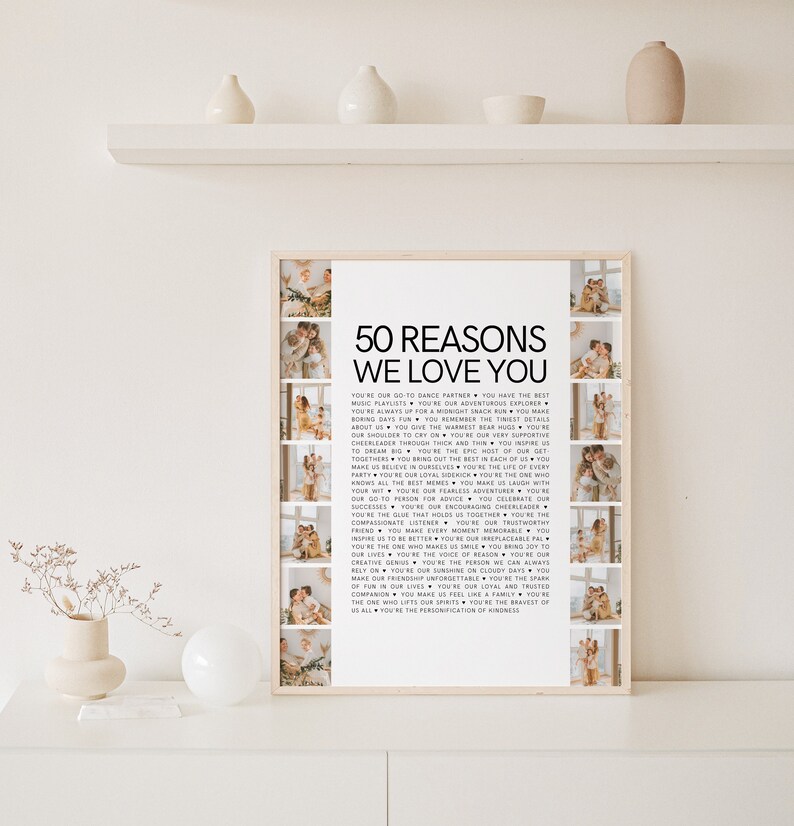 50 Reasons We Love You, 50 Things I Love About You, Mom 50th Birthday ...