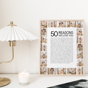 50 Reasons We Love You Printable, Mom 50th Birthday Gifts for Women ...