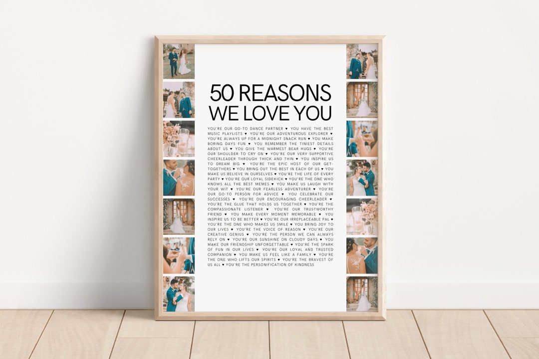 50 Reasons We Love You, 50th Birthday Presents for Men, 50 Things I ...