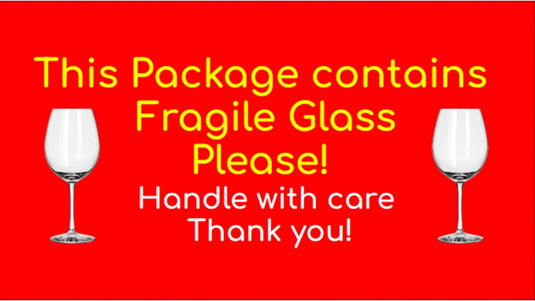 Fragile Glass Signs - PDF File Print Anywhere - Digital Download Medium ...