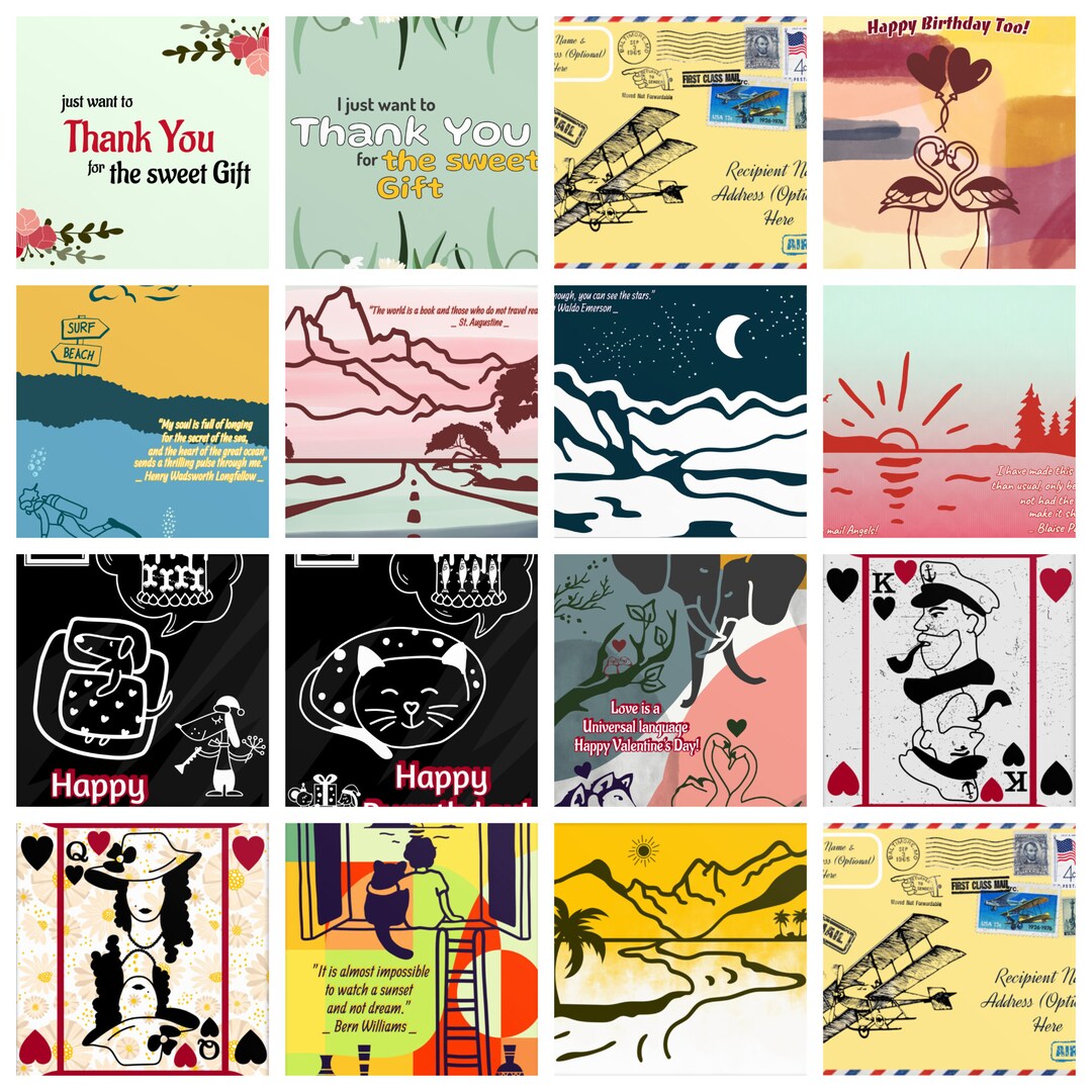 15 Assorted Art Files Digital Downloads Easy to Edit & Print on Your ...