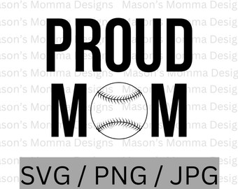 Baseball SVG Baseball Mom SVG Proud Baseball Mom Cut File Dxf & SVG ...