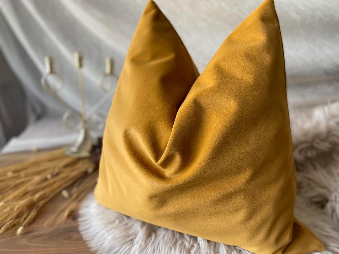 Luxury Mustard Velvet Pillow Cover for Sofa,soft Velvet Cushion ...