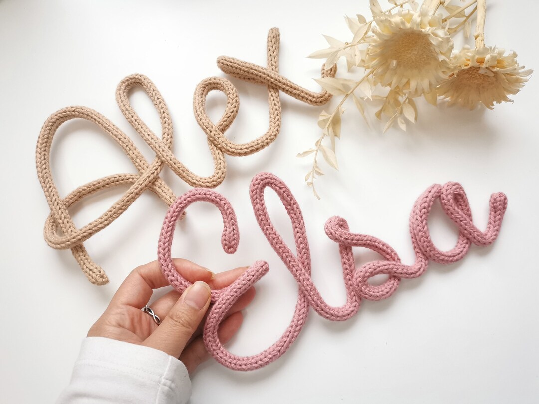 Personalized Lettering Made of Wire and Wool, Children's Room Wall ...