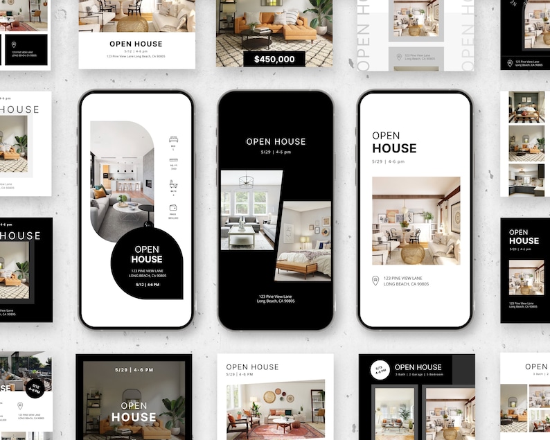Real Estate Open House Social Media Templates, Real Estate Social Media Posts, Realtor Facebook ...