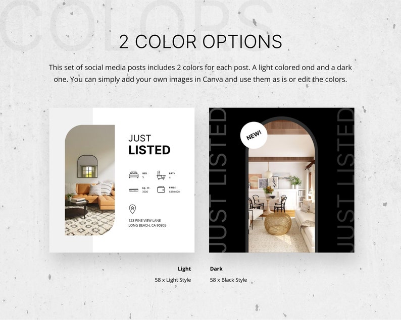 116 Just Listed Modern Real Estate Templates, Real Estate Social Media ...