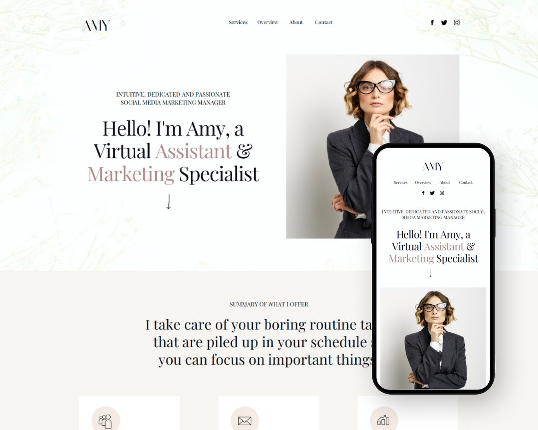 Virtual Assistant Website Template Elegant VA Website Luxury - Etsy