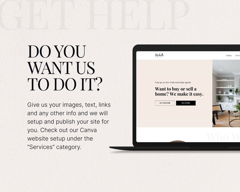 Elegant Real Estate Website Template, Modern Agent Design (canva) - Etsy