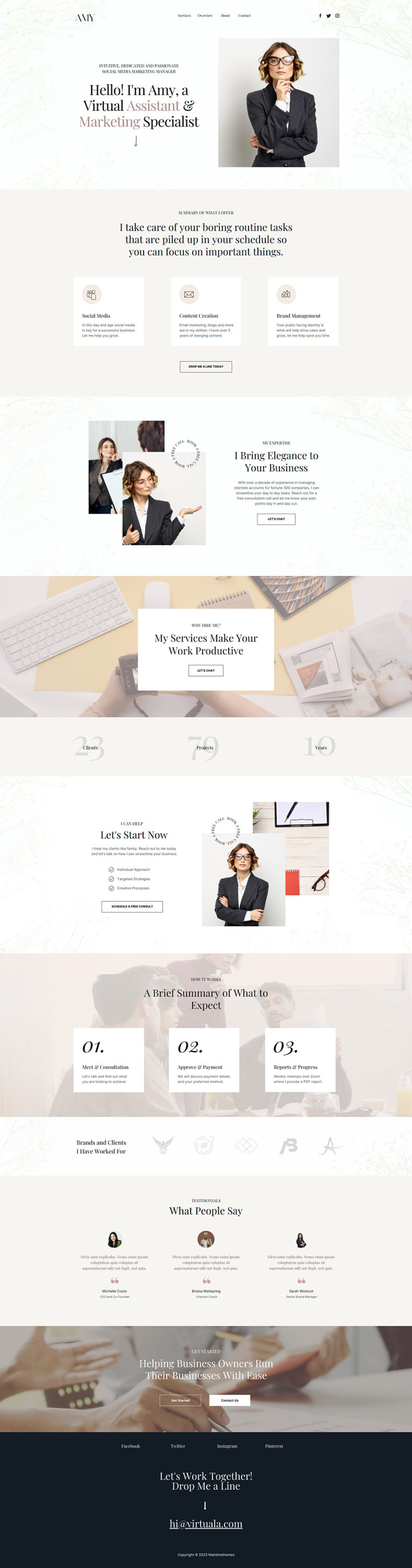 Virtual Assistant Website Template, Elegant VA Website, Luxury ...
