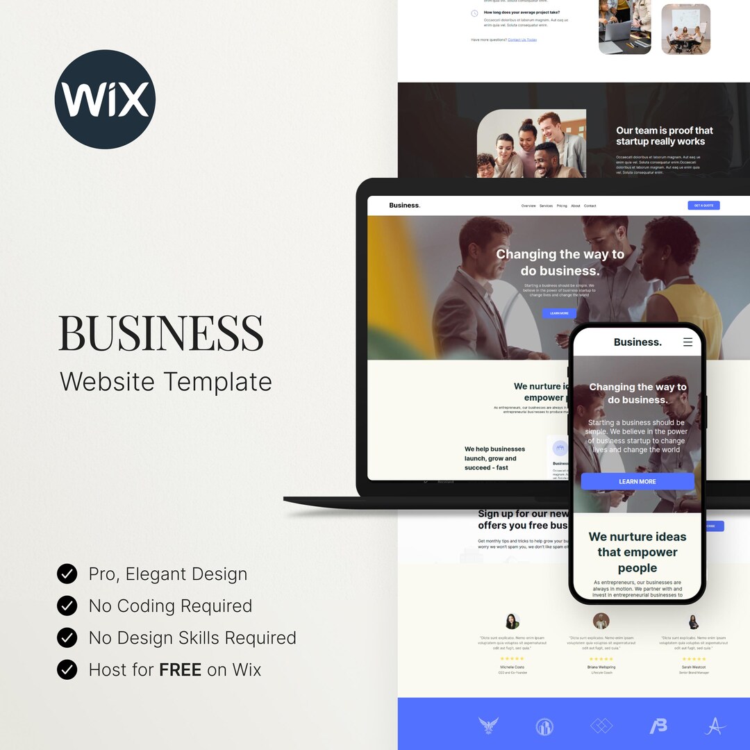Wix Business Website Template, Modern Business Website, Social Media ...