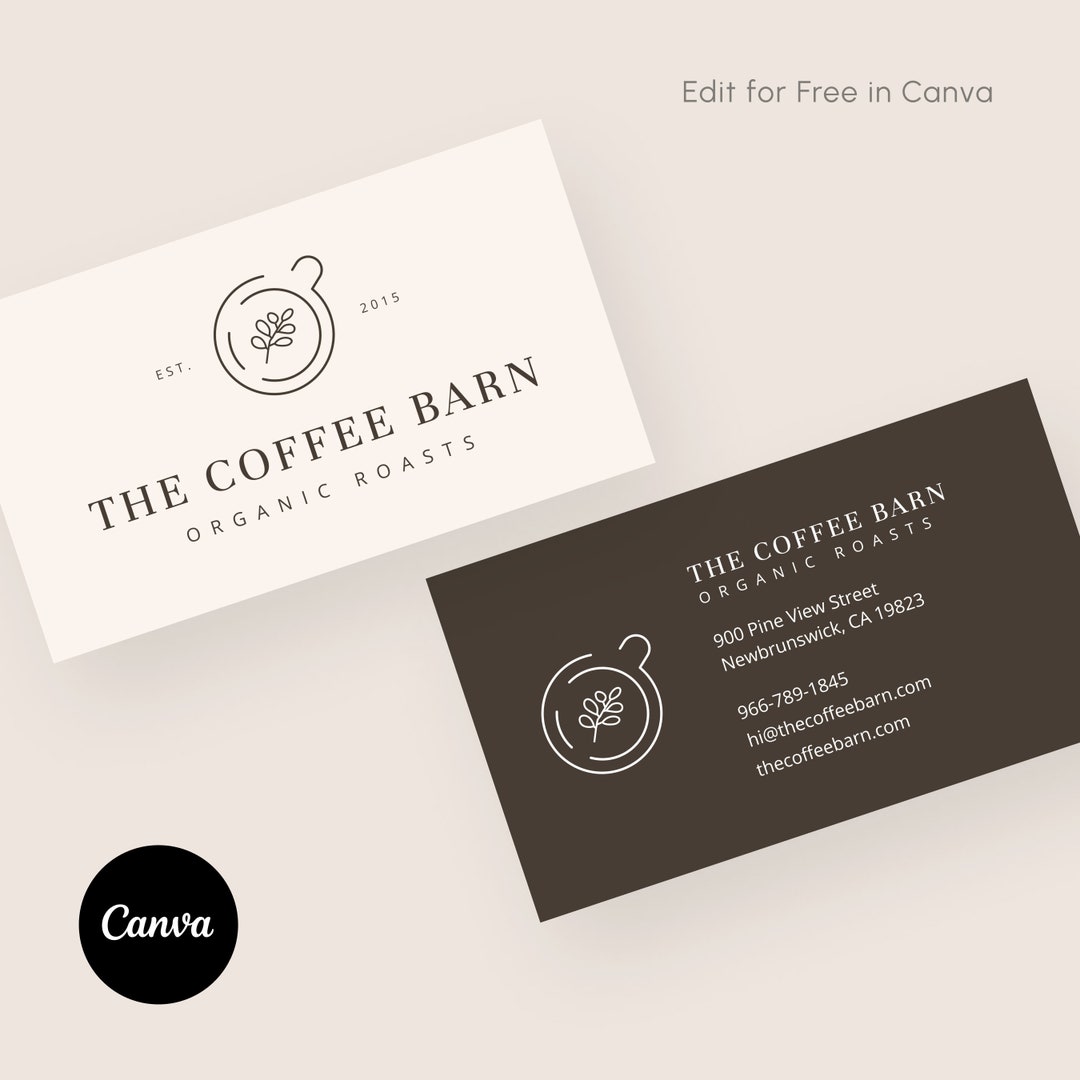 Coffee Shop Canva Business Card, Edit Cafe Business Card in Canva ...