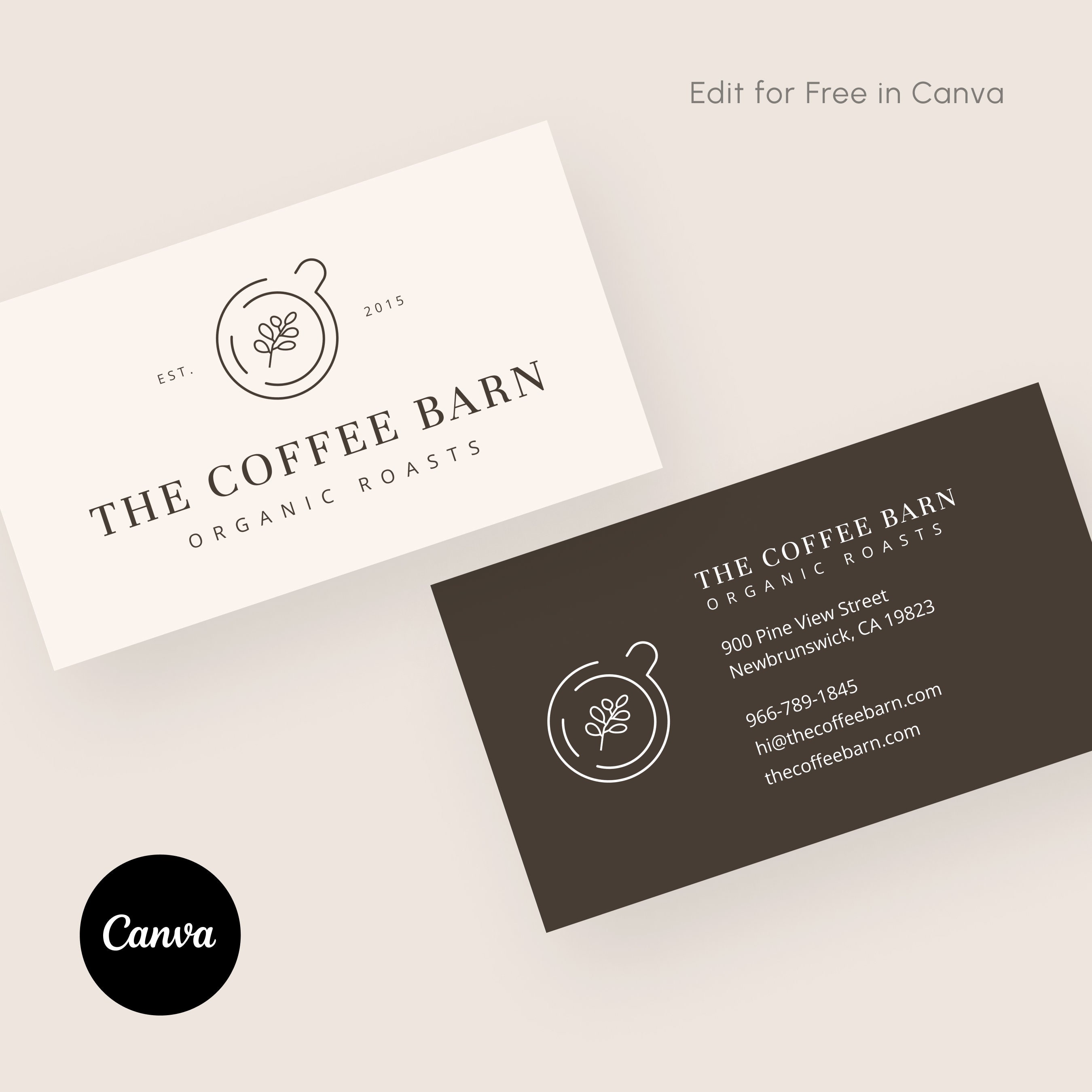 Coffee Shop Canva Business Card, Edit Cafe Business Card in Canva ...
