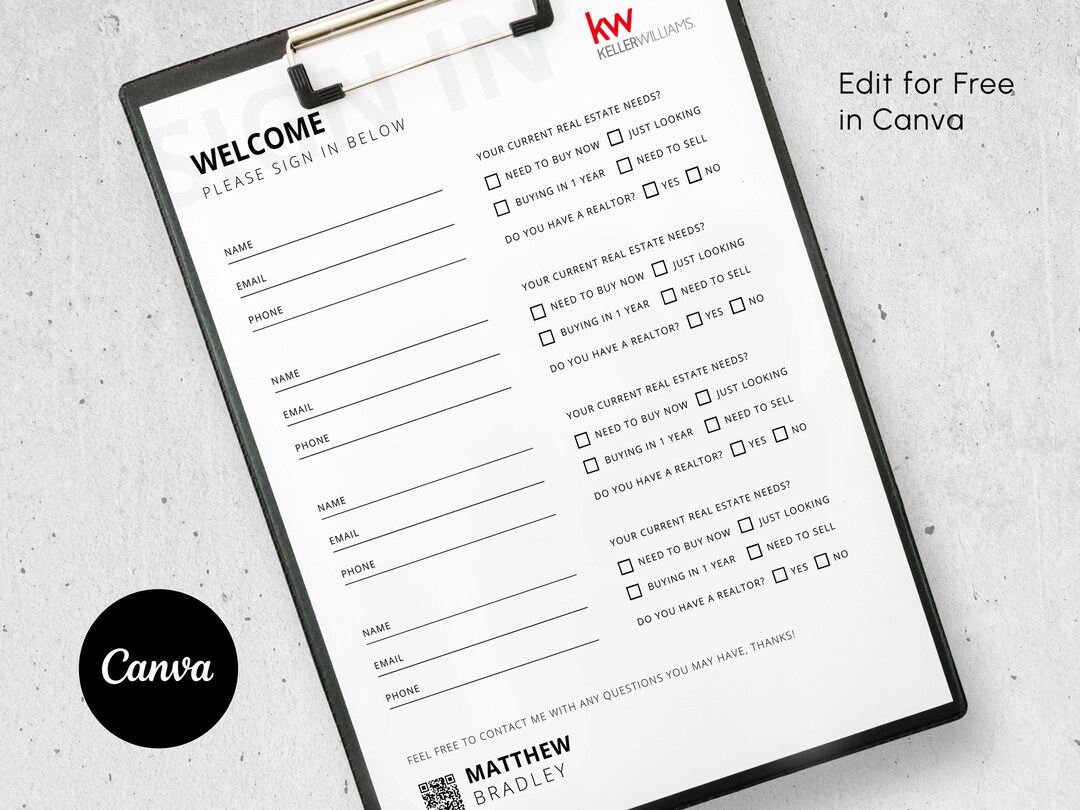 Real Estate Open House Sign in Sheet Open House Flyers Real Estate ...