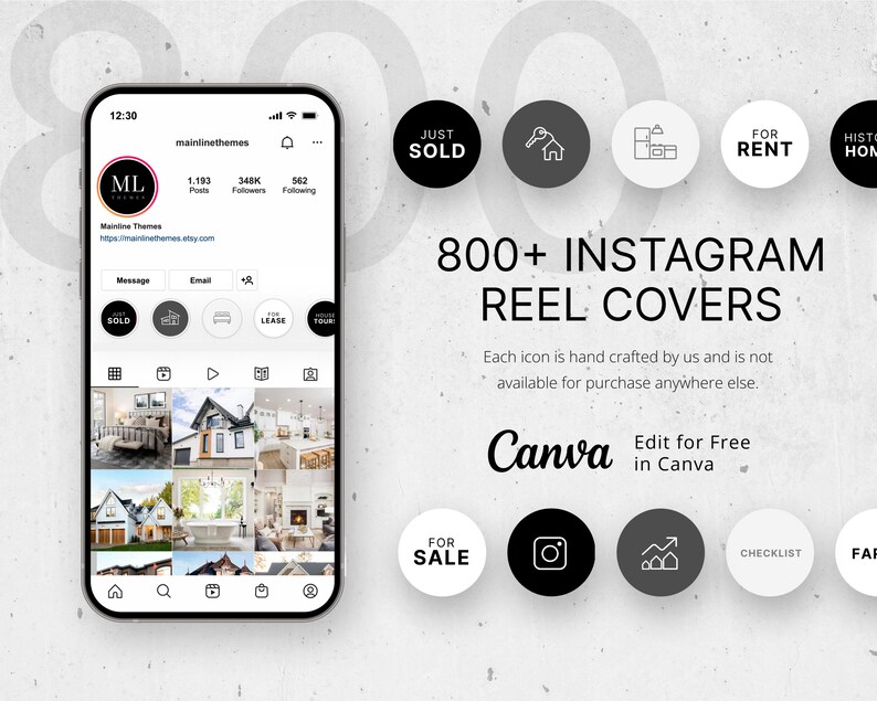 800 Modern Real Estate Instagram Story Highlight Covers, Real Estate ...
