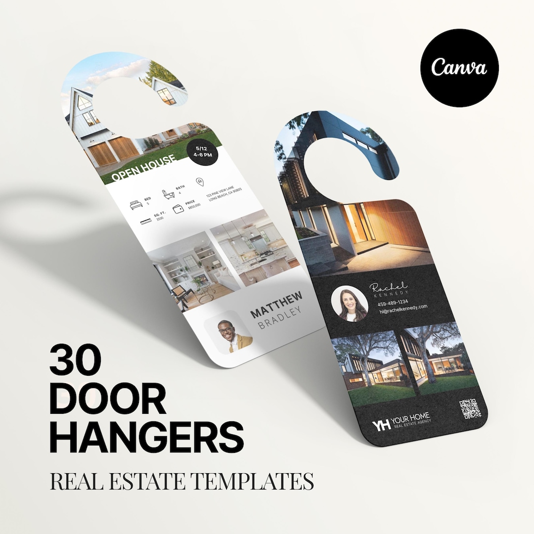 30 Luxury Real Estate Door Hanger Bundle, Modern Real Estate Marketing ...