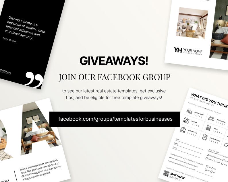 Real Estate Open House Social Media Templates, Real Estate Social Media ...