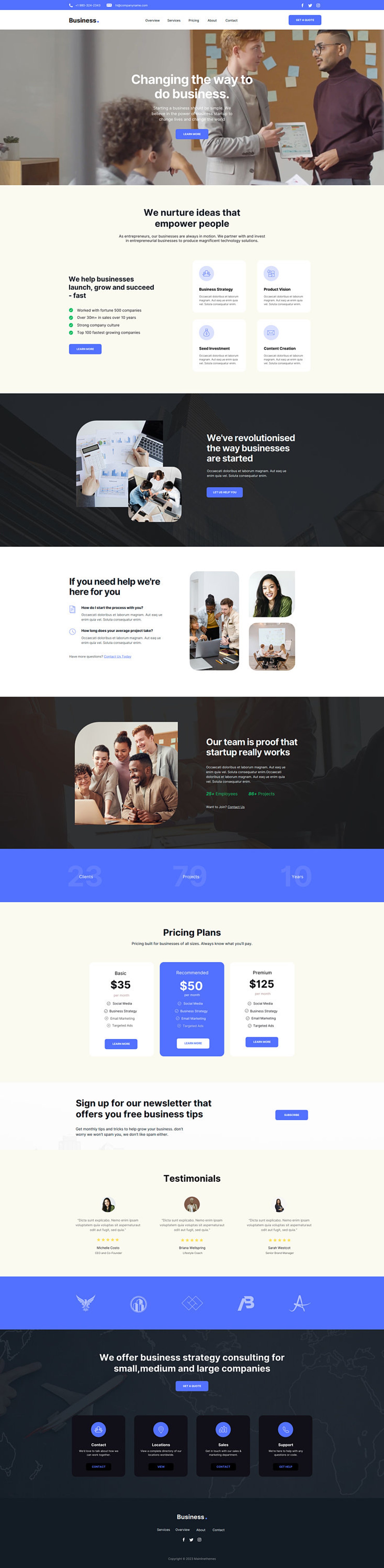 Business Website Template, Modern Business Website, Social Media ...
