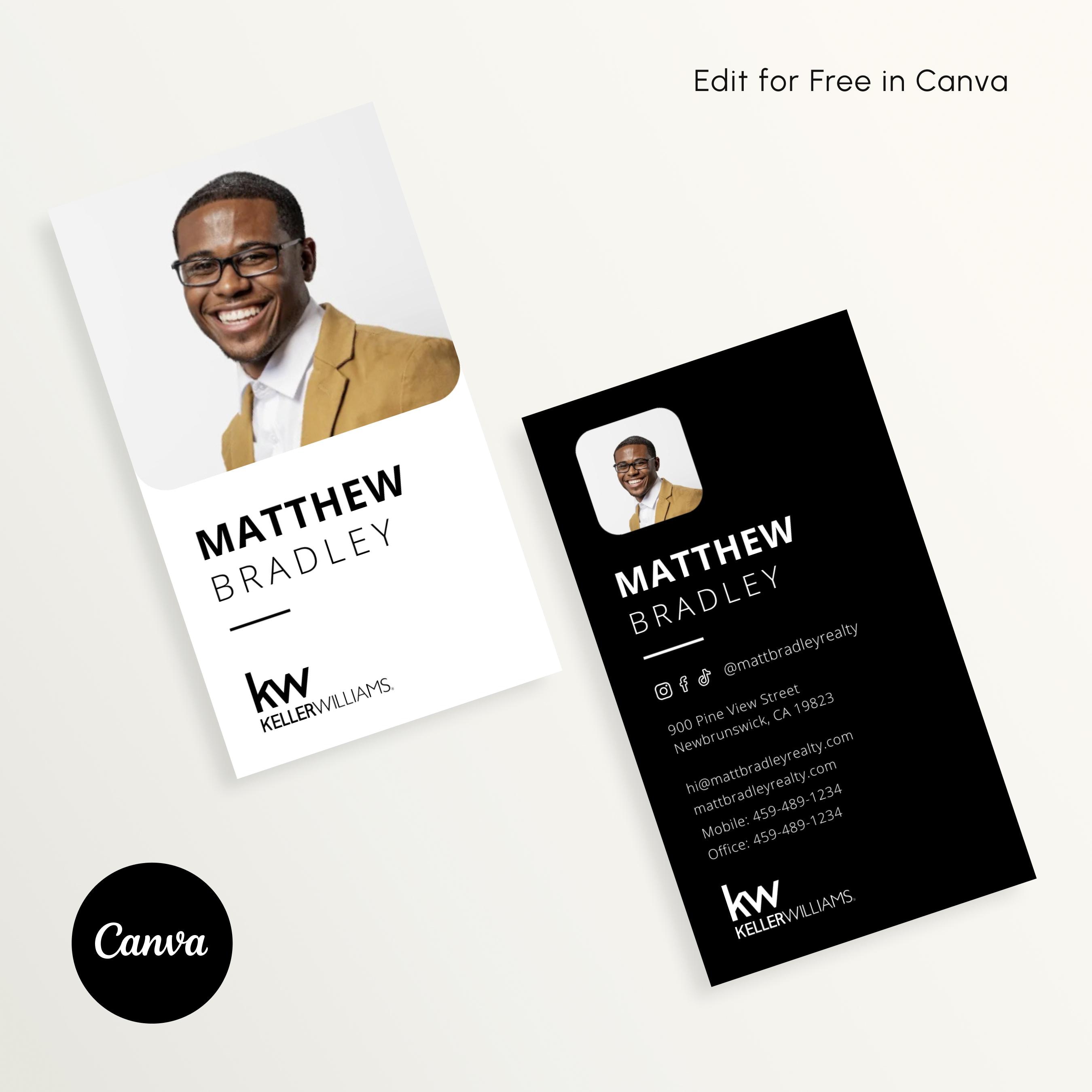Realtor Canva Business Card, Editable Realty Business Card, Clean and ...