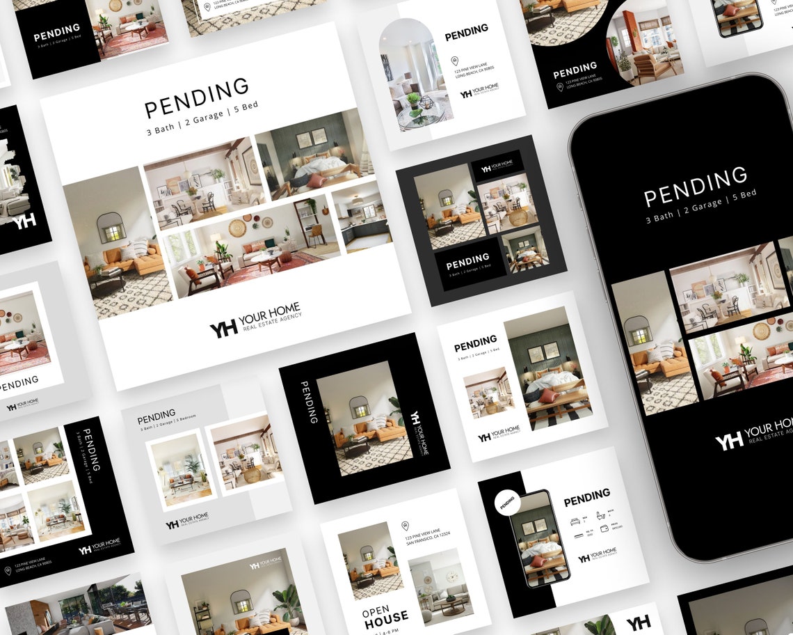116 Real Estate Pending Social Media Templates, Real Estate Social ...