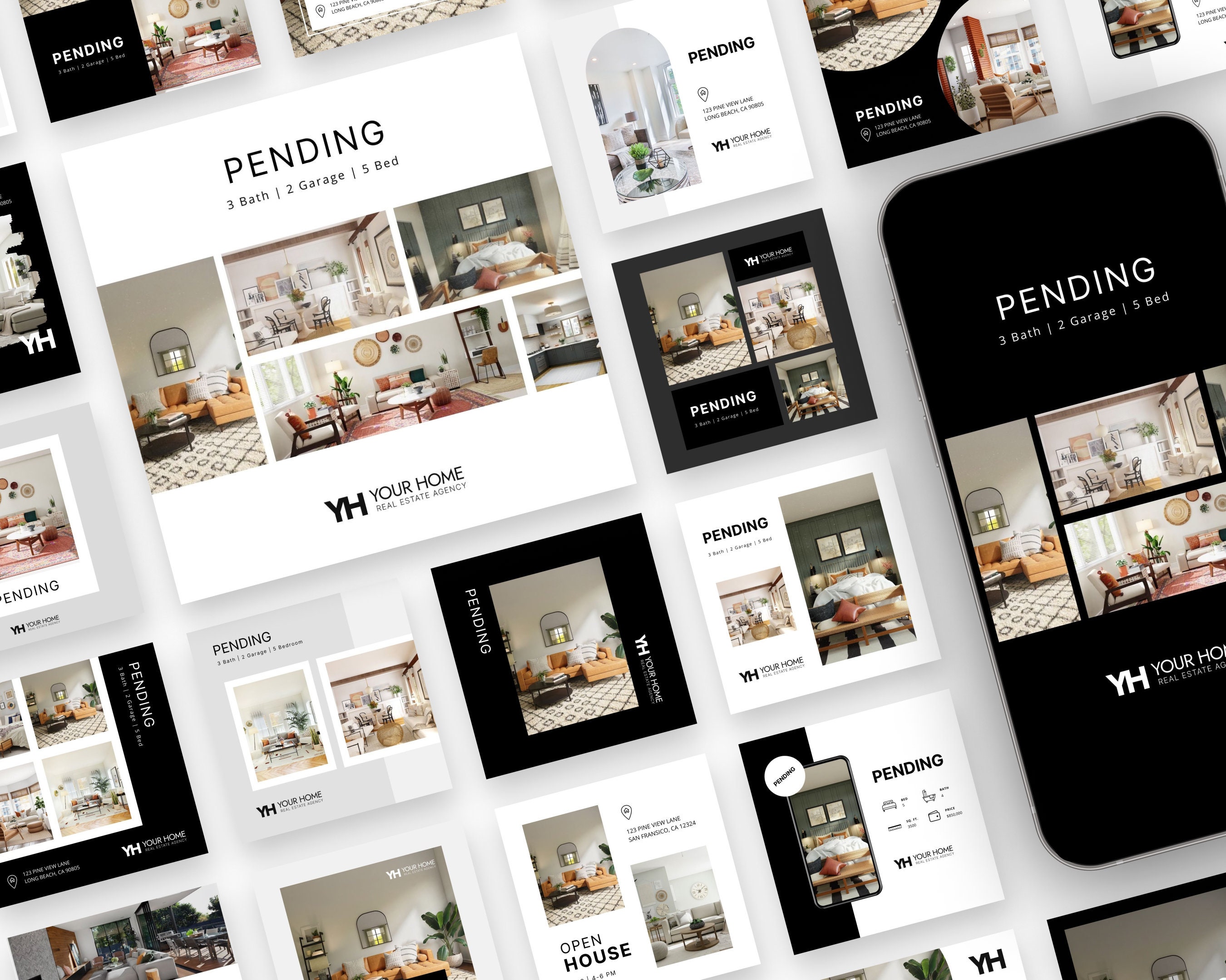 116 Real Estate Pending Social Media Templates, Real Estate Social ...